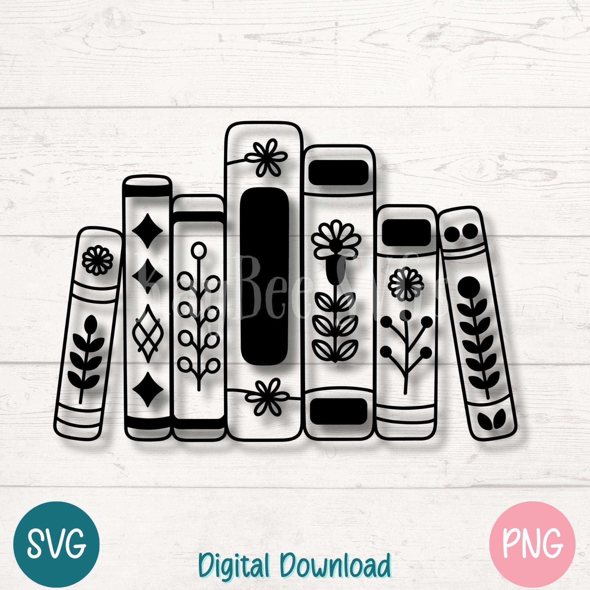 Bookshelf SVG PNG Clipart Cut Files for Cricut, Silhouette, Laser ...