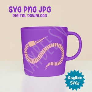Earthworm SVG PNG Jpg Clipart Digital Cut File Download for Cricut ...