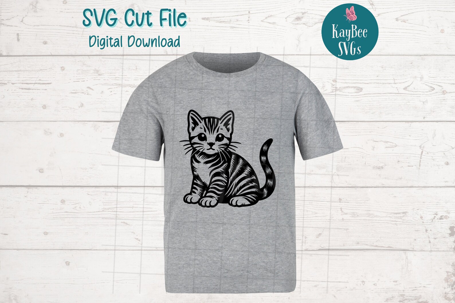 Tabby Cat Kitten SVG, PNG Cut Files (digital Download) - Etsy