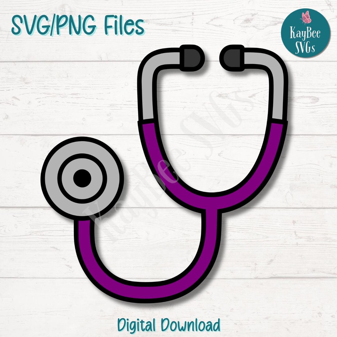 Stethoscope SVG PNG Cut Files for Cricut, Silhouette Digital Download ...