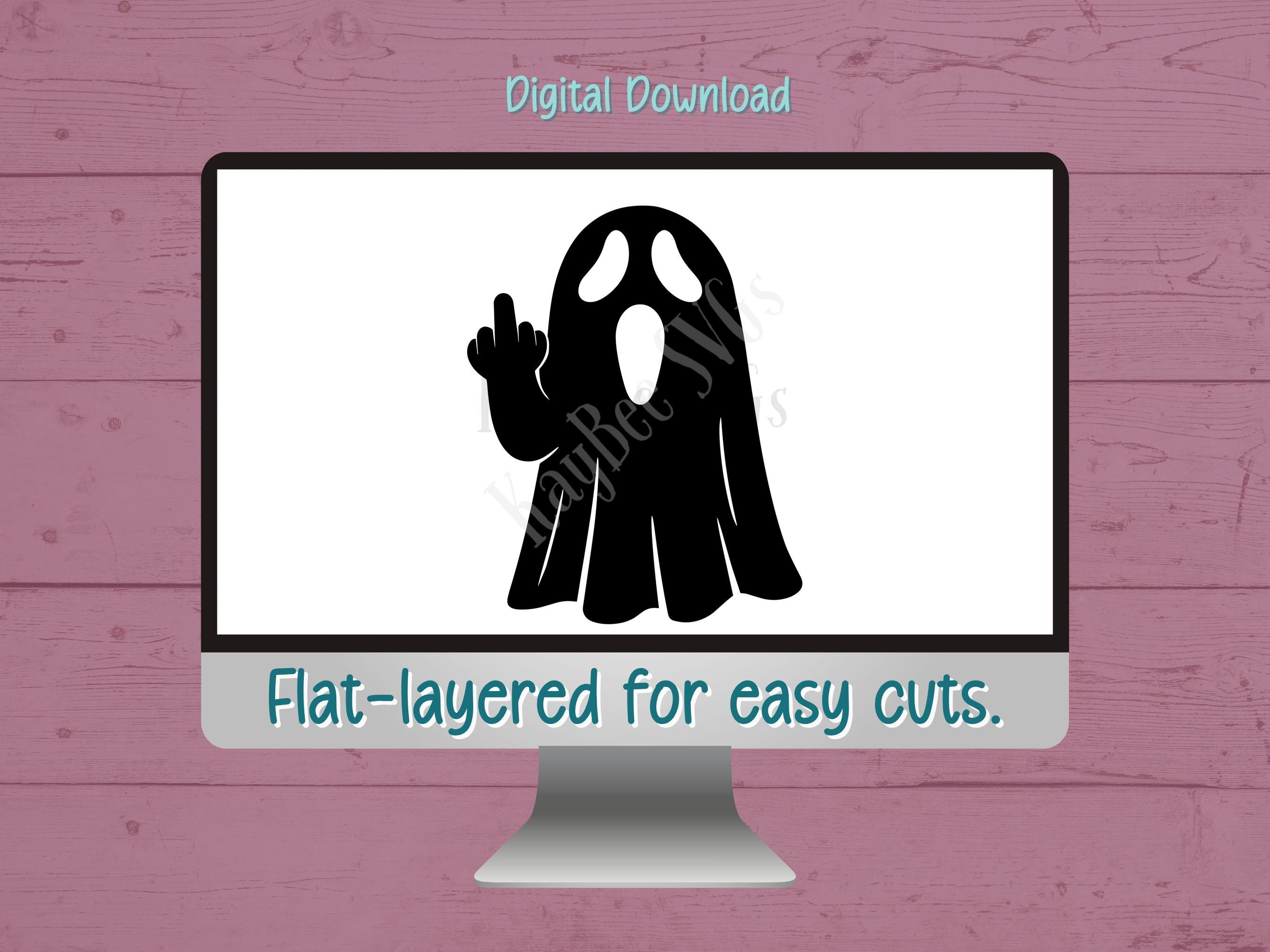 Middle Finger Ghost SVG: Cricut & Silhouette Cut Files (digital ...