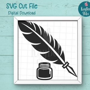 Quill and Inkwell SVG Digital Cut File for Cricut, Silhouette ...
