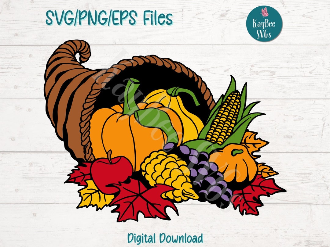 Thanksgiving Cornucopia Clipart: SVG, PNG, EPS Cut Files (digital ...