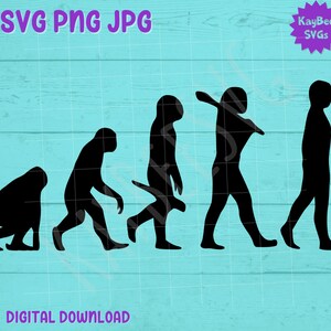 Human Evolution Stages SVG PNG JPG Clipart Digital Cut File Download ...