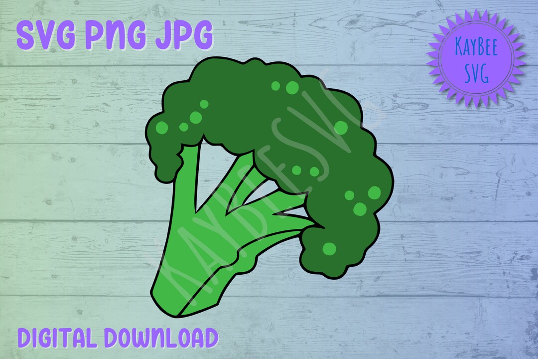 Broccoli SVG PNG JPG Clipart Digital Cut File Download for - Etsy