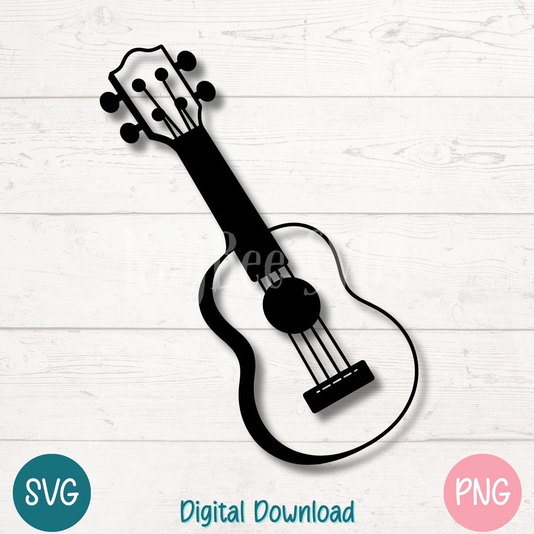 Ukulele SVG PNG Silhouette for Music Lovers and Hawaiian Themed Crafts ...