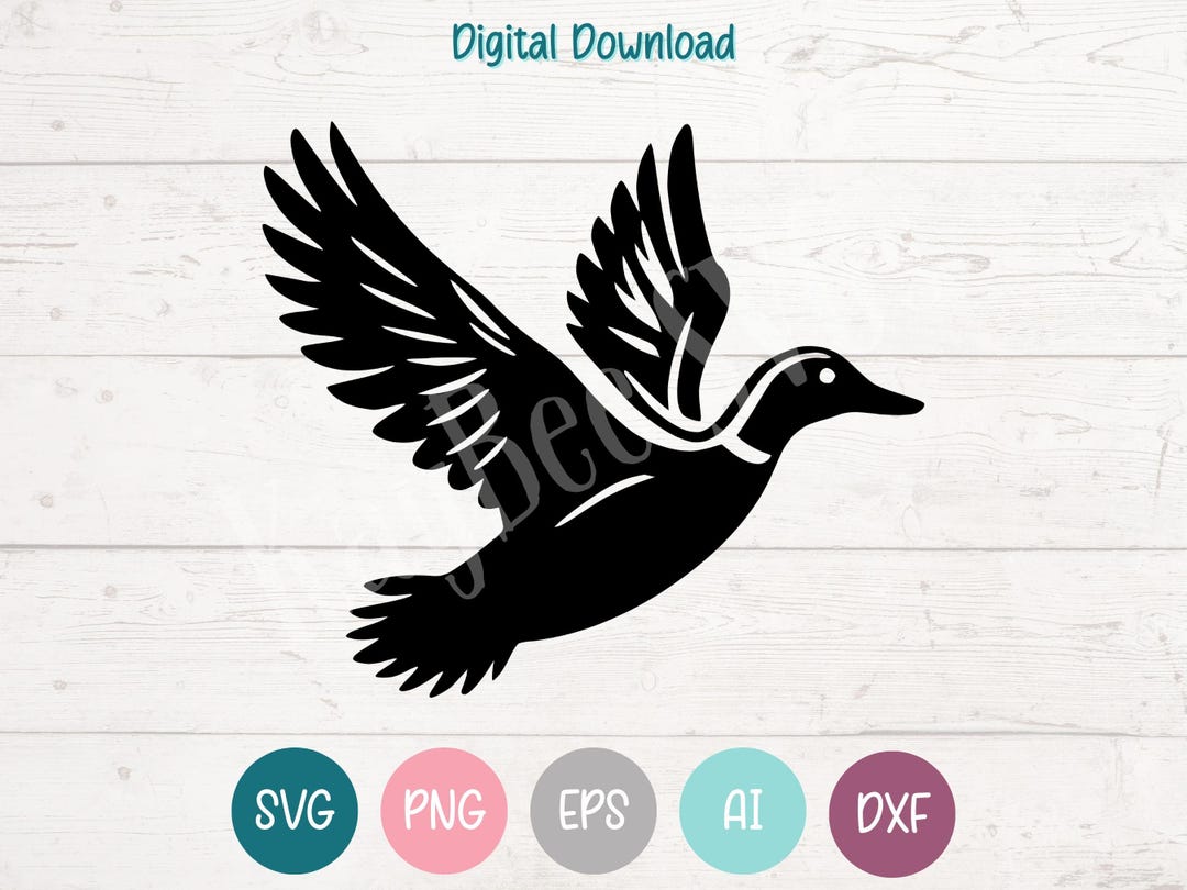 Flying Mallard Duck SVG, Cricut Silhouette Cut File (digital Download ...