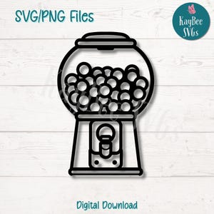 Gumball Machine SVG PNG Cut Files for Cricut, Silhouette Digital ...