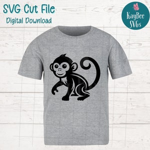 Monkey SVG Digital Cut File for Cricut, Silhouette, Engraving ...
