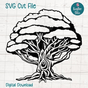 Banyan Tree SVG Digital Cut File for Cricut, Silhouette, Engraving ...