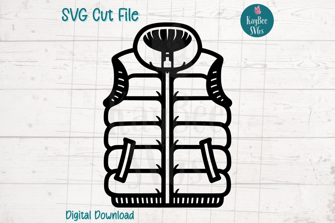 Winter Puffer Vest SVG Digital Cut File for Cricut, Silhouette ...