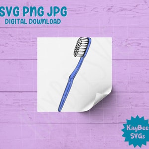 Toothbrush SVG PNG JPG Clipart Digital Cut File Download for - Etsy