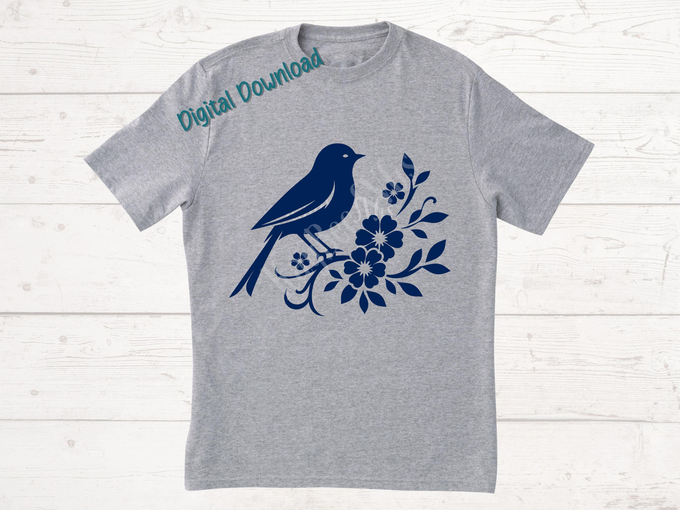 Floral Bluebird SVG PNG Clipart Cut Files for Cricut, Silhouette, Laser ...