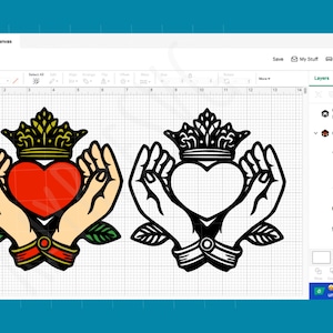 Claddagh SVG PNG PDF Clipart Digital Cut File Download for Cricut Silhouette Sublimation ...