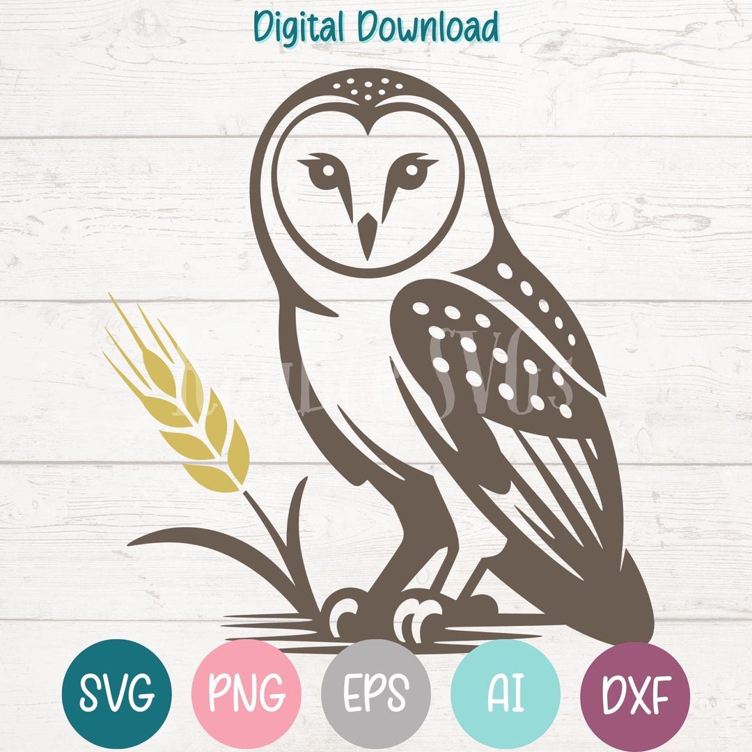 Barn Owl SVG PNG Cut Files for Cricut, Silhouette Digital Download ...