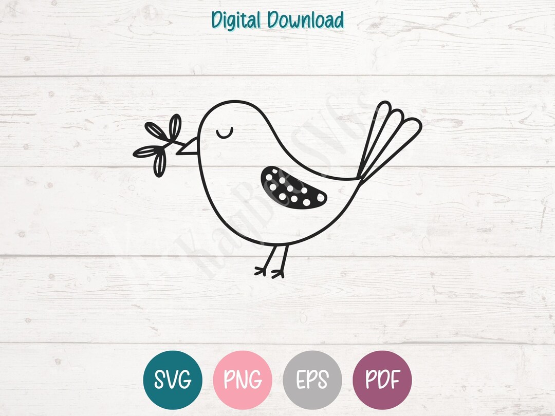 Bird Doodle SVG PNG Clipart Cut Files for Cricut, Silhouette, Laser ...
