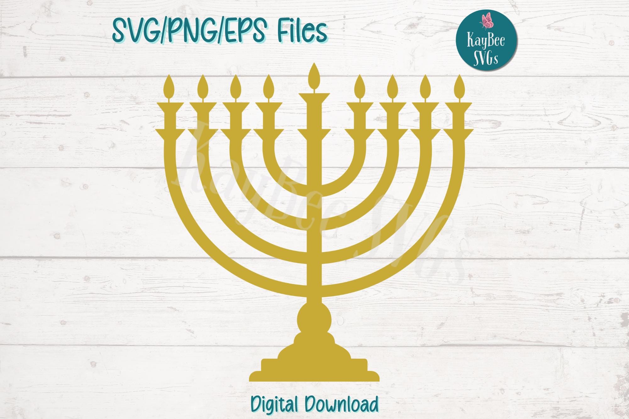 Hanukkah Menorah SVG PNG Clipart Cut Files for Cricut, Silhouette ...