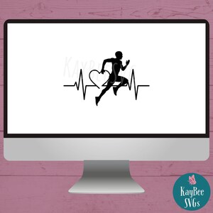Heartbeat With Runner SVG PNG Cut Files for Cricut, Silhouette Digital ...
