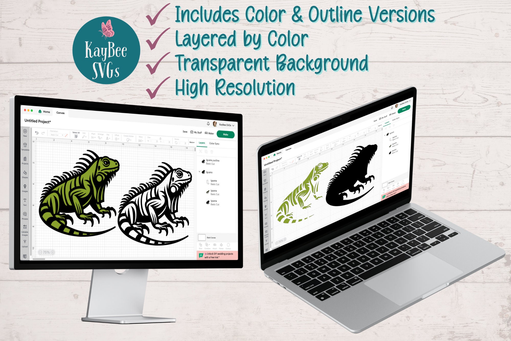 Iguana Lizard SVG: Clipart Cut Files for Cricut, Silhouette, Laser ...