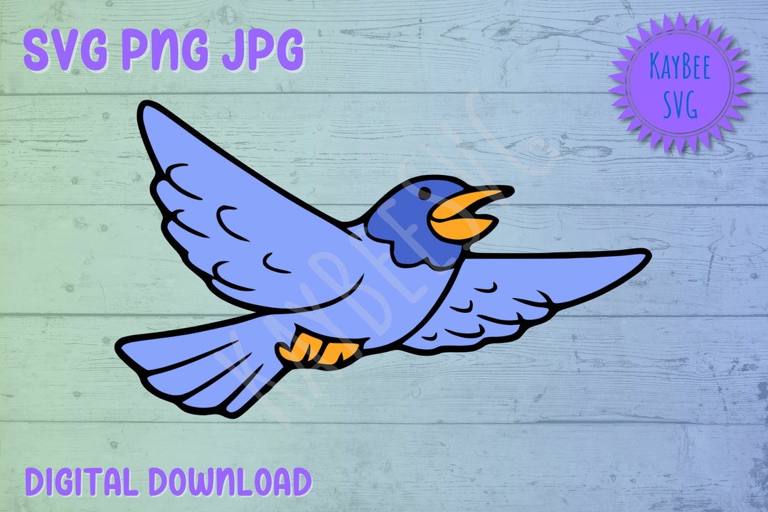 Flying Bluebird Bird SVG PNG JPG Clipart Digital Cut File - Etsy