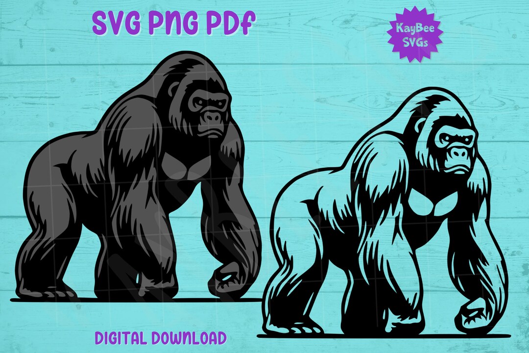 Silverback Gorilla SVG PNG PDF Clipart Digital Cut File Download for ...