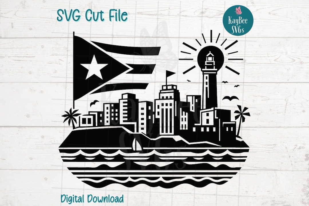 Puerto Rico SVG Cut File for Cricut, Silhouette, Digital Download ...