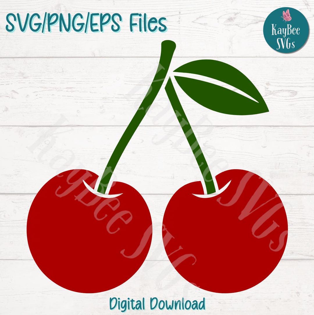 Cherries SVG PNG Cut Files for Cricut, Silhouette Digital Download ...