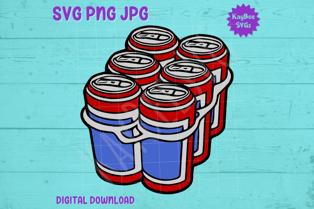 Six-pack of Beer Cans SVG PNG JPG Clipart Digital Cut File Download for ...
