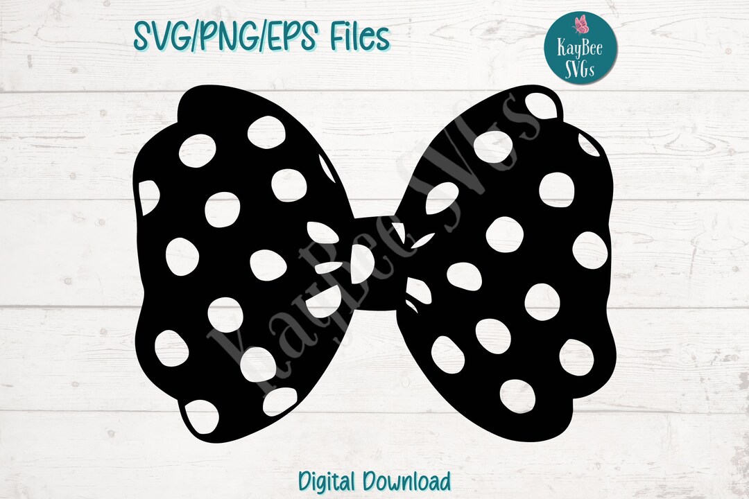 Polka Dot Bow SVG | PNG | EPS Cut Files for Cricut, Silhouette, Digital ...