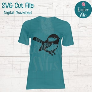 Chickadee Bird SVG Cut File for Cricut, Silhouette, Digital Download ...