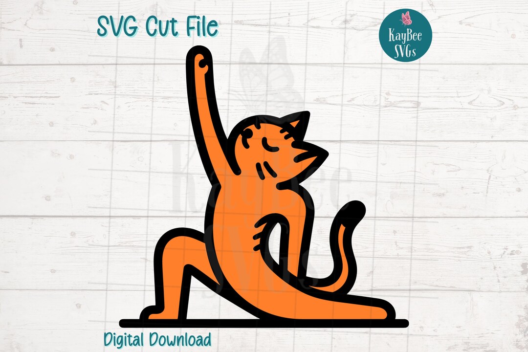 Cat Doing Yoga SVG Cut File for Cricut, Silhouette, Digital Download ...