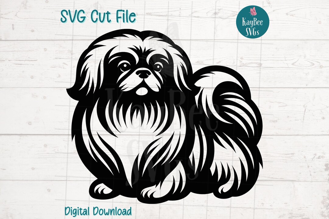 Pekingese Dog SVG Cut File for Cricut, Silhouette, Digital Download ...