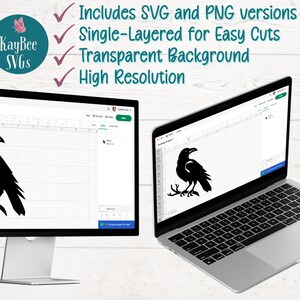 Raven SVG | PNG Cut Files for Cricut, Silhouette, Digital Download ...
