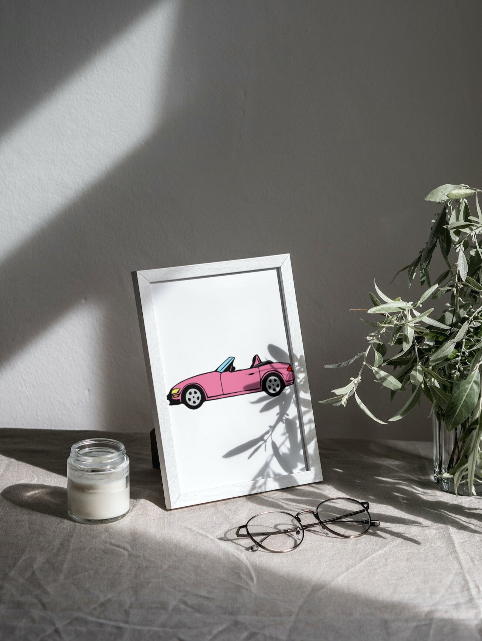 Pink Convertible Sports Car SVG PNG JPG Clipart Print-then-cut Digital ...