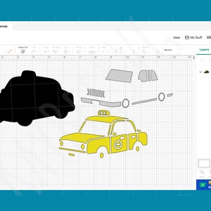 Yellow Taxi Cab SVG PNG PDF Clipart Digital Cut File Download for ...