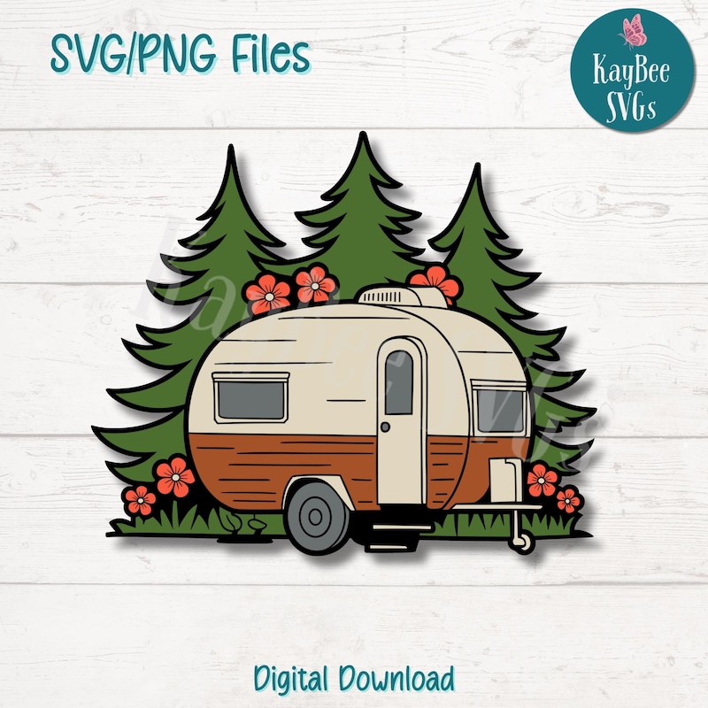 Retro Camper Clipart - Etsy