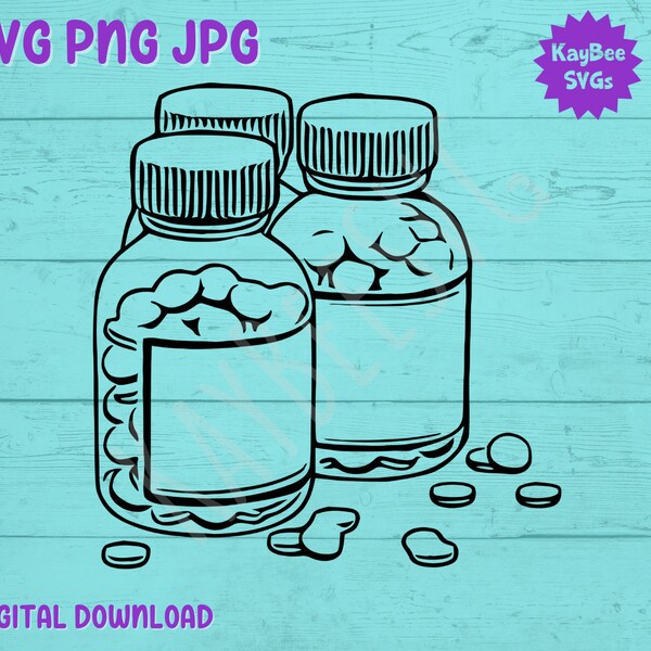 Pill Bottle Clipart - Etsy