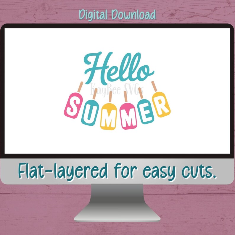 Hello Summer SVG PNG Clipart Cut Files for Cricut, Silhouette, Laser ...