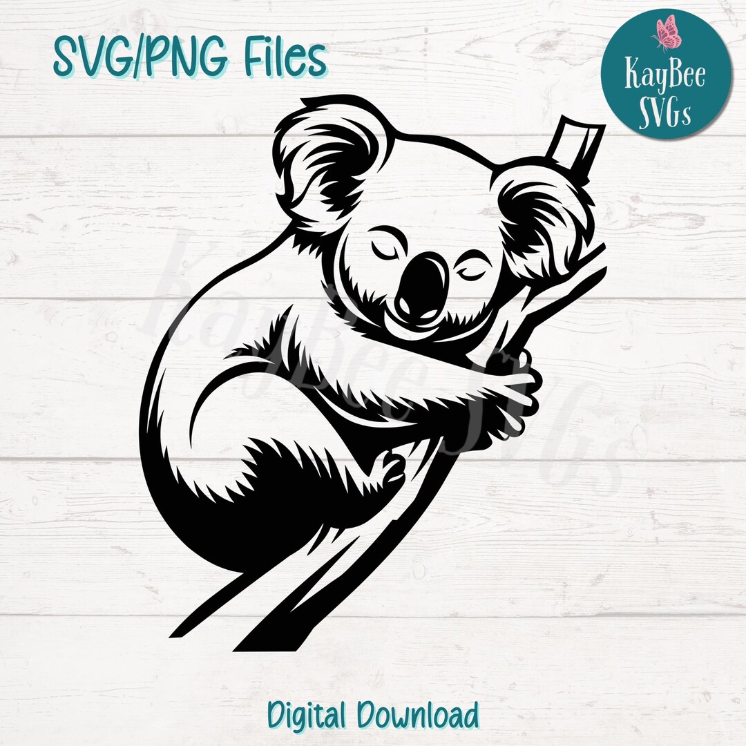 Sleeping Koala SVG PNG Cut Files for Cricut & Silhouette | Digital ...