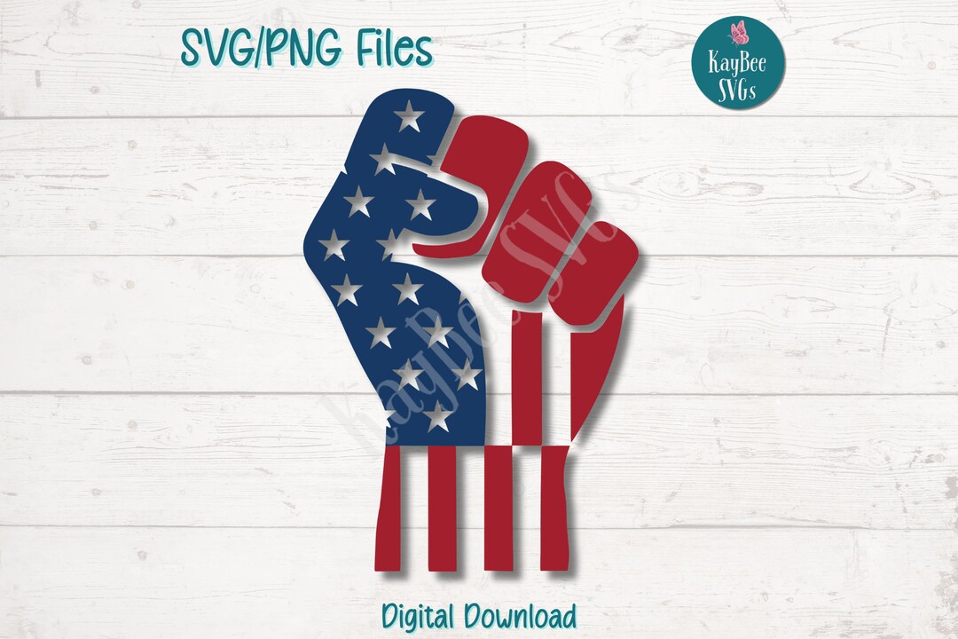 American Flag Fist SVG | PNG Cut Files for Cricut, Silhouette, Digital ...