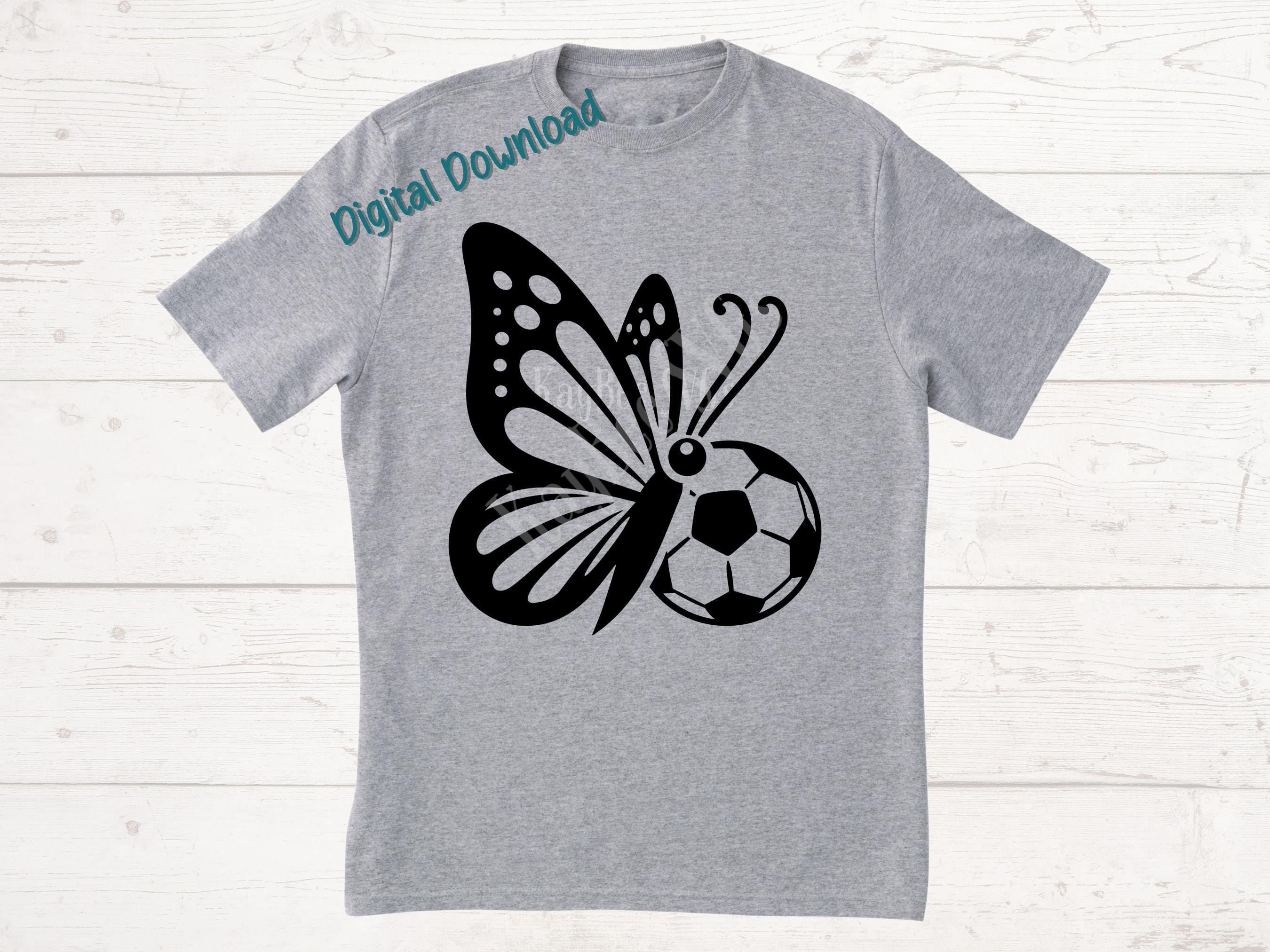 Butterfly With Soccer Ball SVG | Cricut, Silhouette Cut Files (digital ...