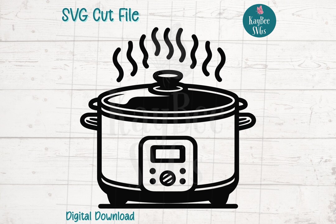 Electric Slow Cooker SVG: Clipart Cut Files for Cricut, Silhouette ...