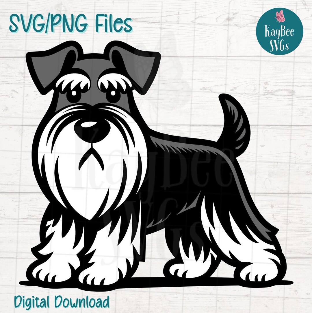 Schnauzer Dog SVG PNG Cut Files for Cricut, Silhouette Digital Download ...