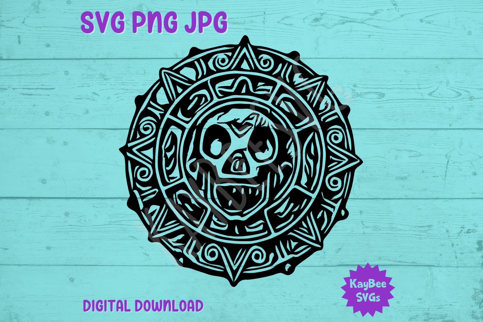 Aztec Pirate Gold Coin SVG: Clipart Cut Files for Cricut, Silhouette ...