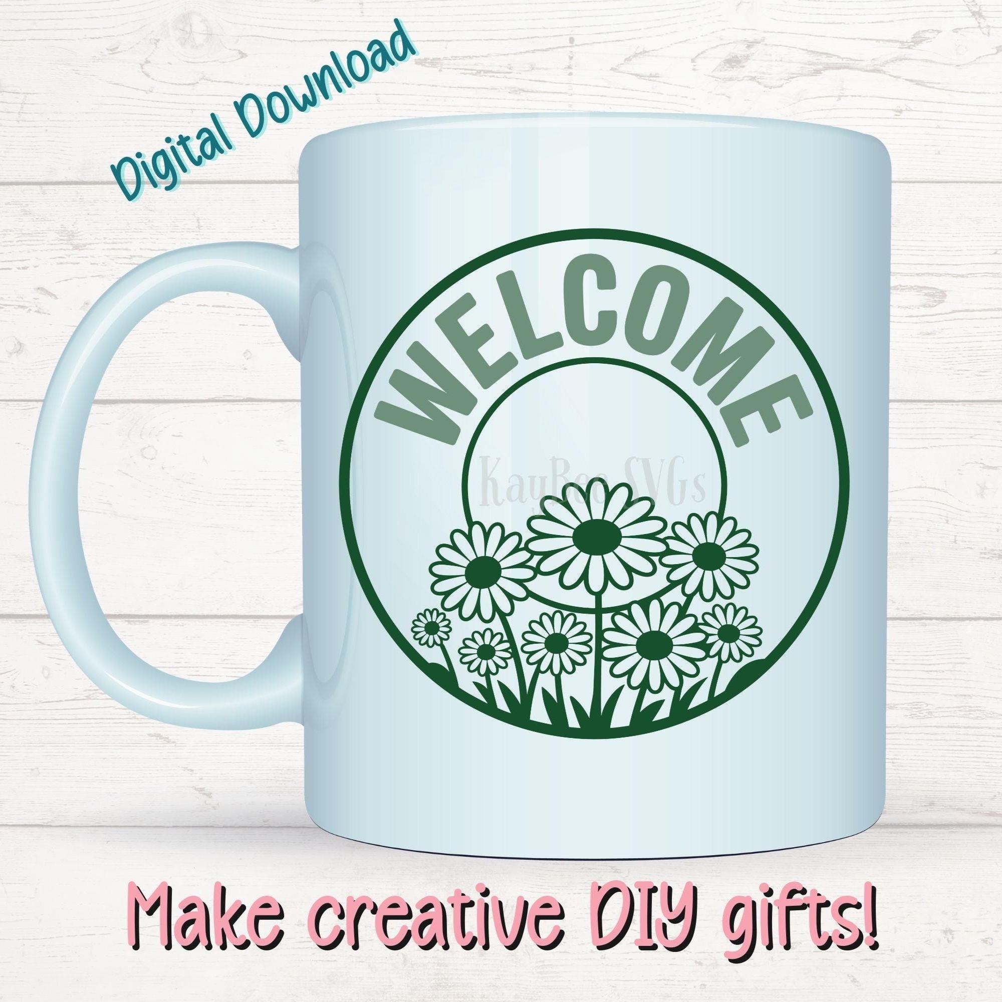 Daisy Welcome Sign SVG, Door Hanger Cut File (digital) - Etsy