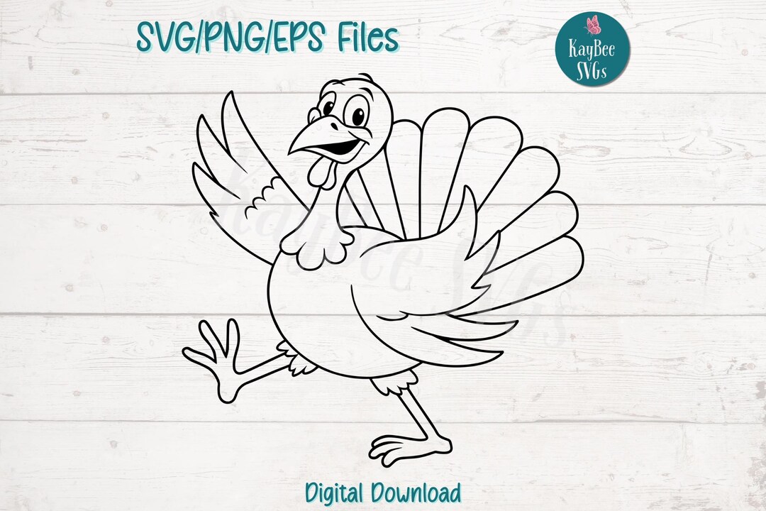 Cartoon Dancing Turkey SVG PNG EPS Cut Files for Cricut, Digital ...