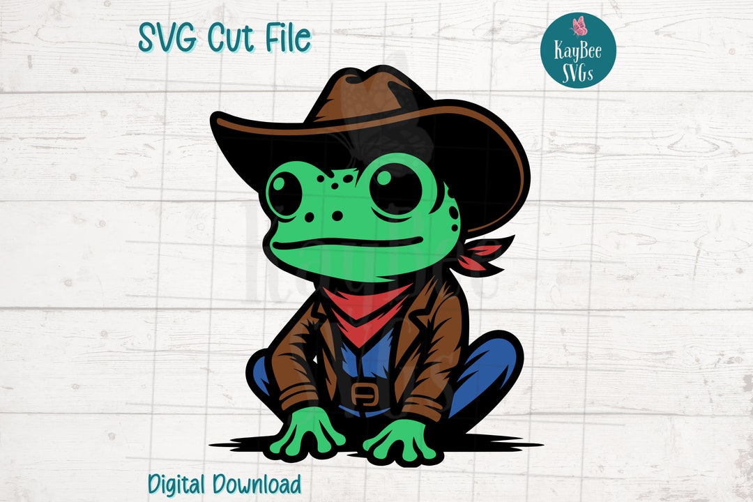 Frog Cowboy SVG PNG Funny Animal Clipart for Western and Cute Crafts ...