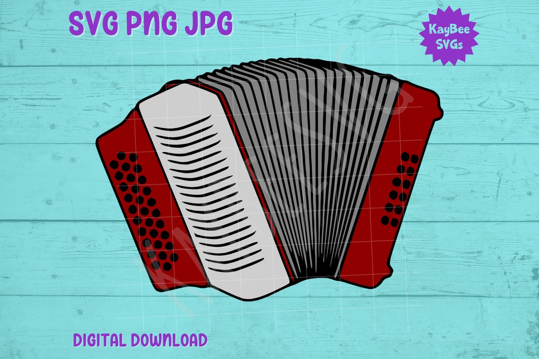 Button Accordion SVG PNG JPG Clipart Digital Cut File Download for ...