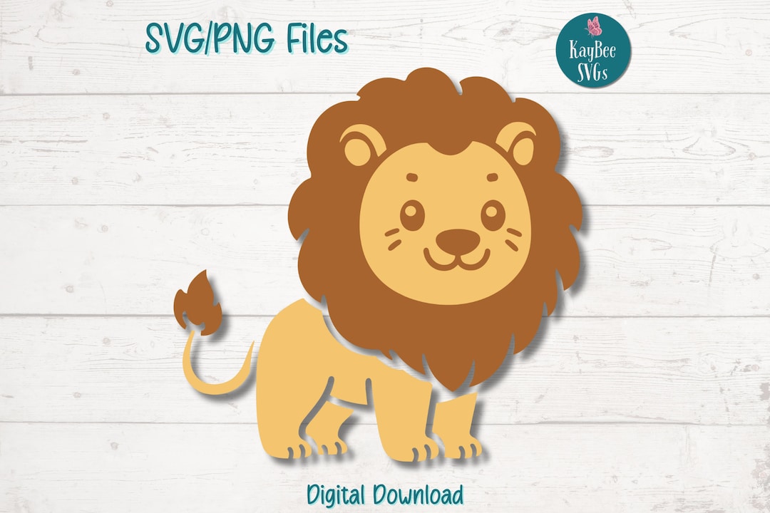 Cartoon Lion SVG PNG Cut Files for Cricut, Silhouette, Digital Download ...