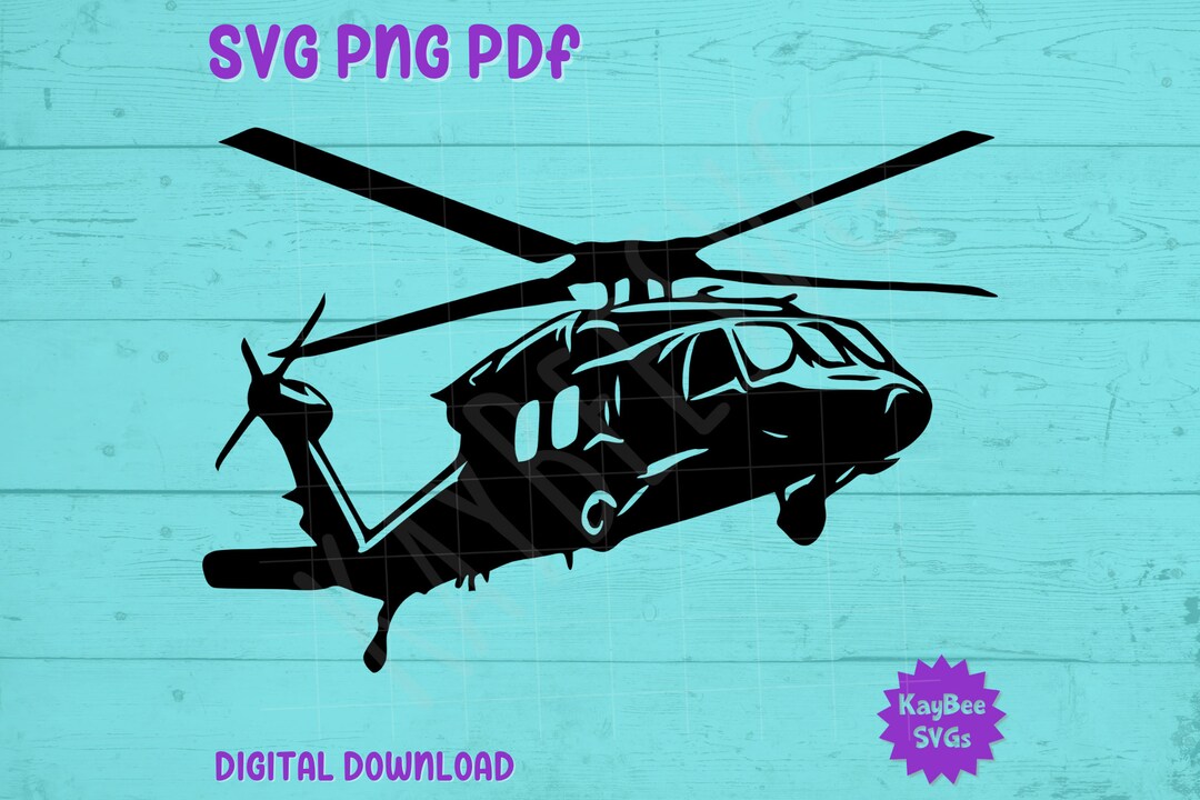 Military Helicopter SVG PNG PDF Clipart Digital Cut File Download for ...